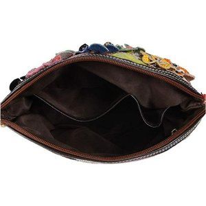 Bags | Womens Multicolor Floral Crossbody Bag Cowhide Leather Handbag ...